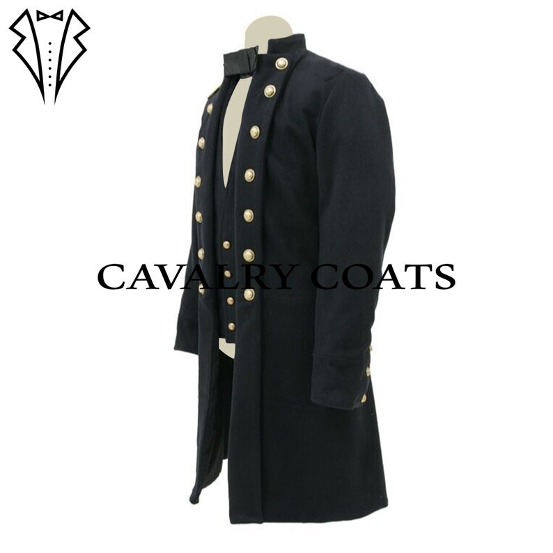 New Federal Officer's Double Breasted Black Wool Frock Coat, Victorian ...