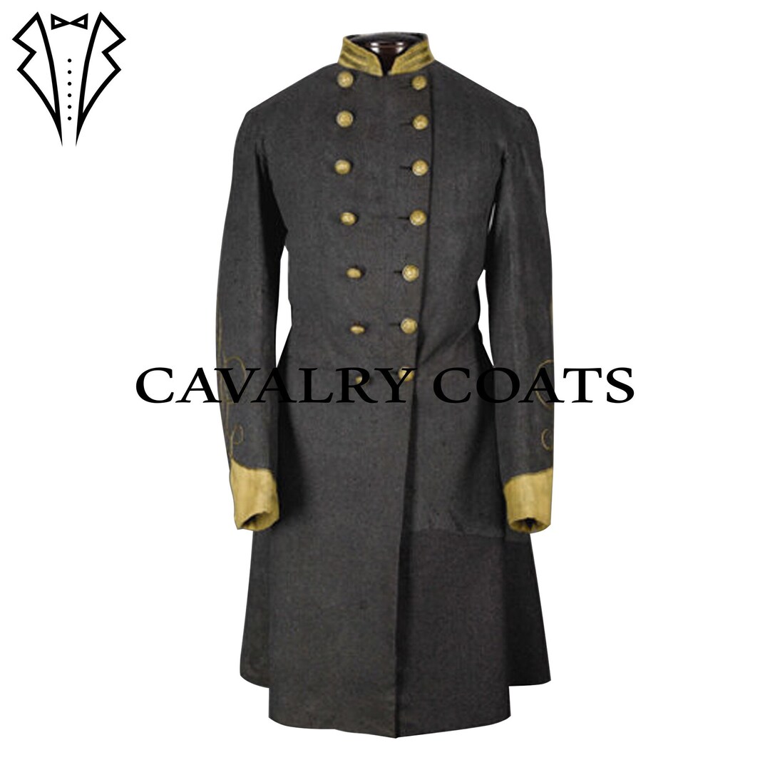 New Men's Grey Wool Regulation Confederate Officer's Frock Coat of ...