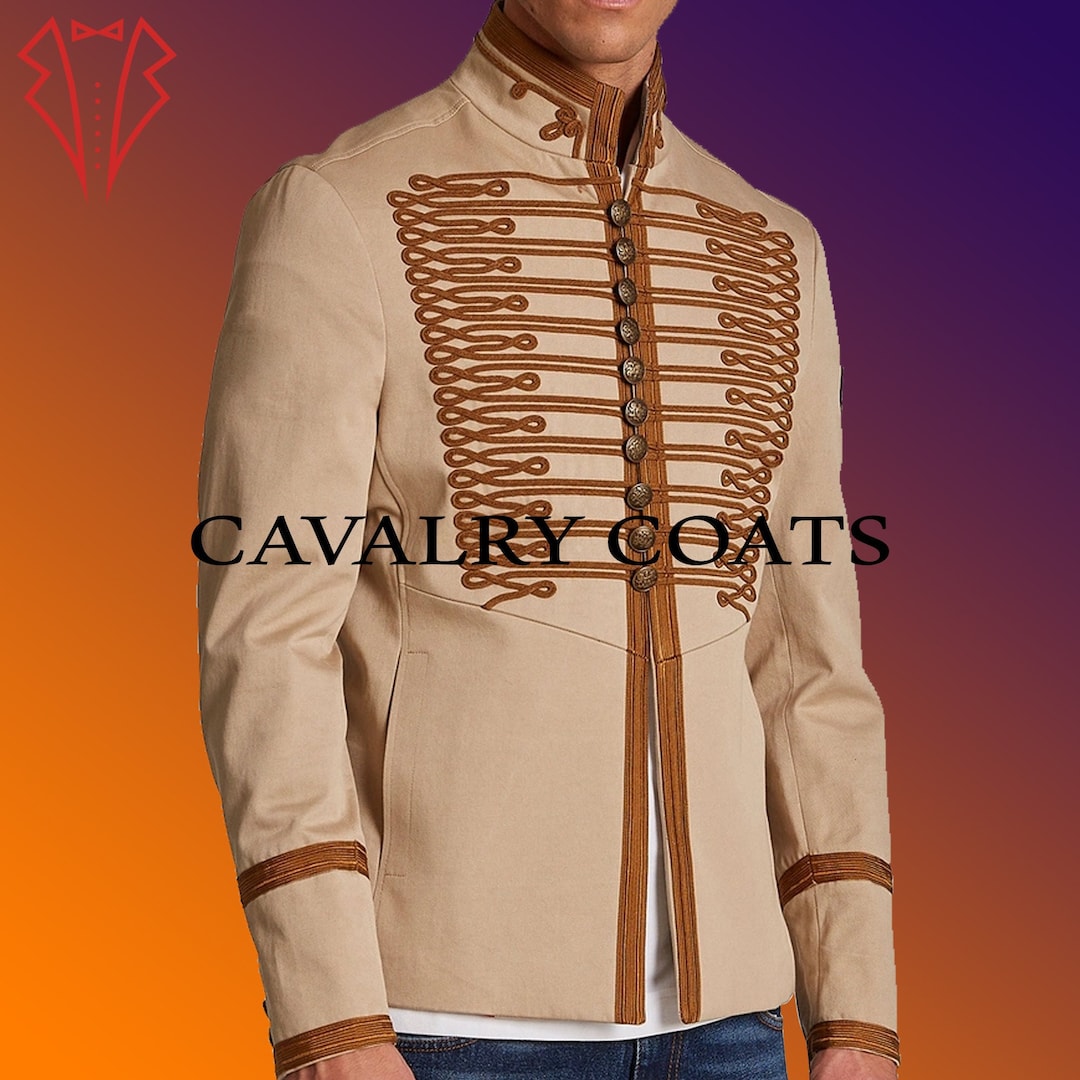 Men's Regular-fit Cotton Royal British Jacket, Hussar Fashion Jacket ...