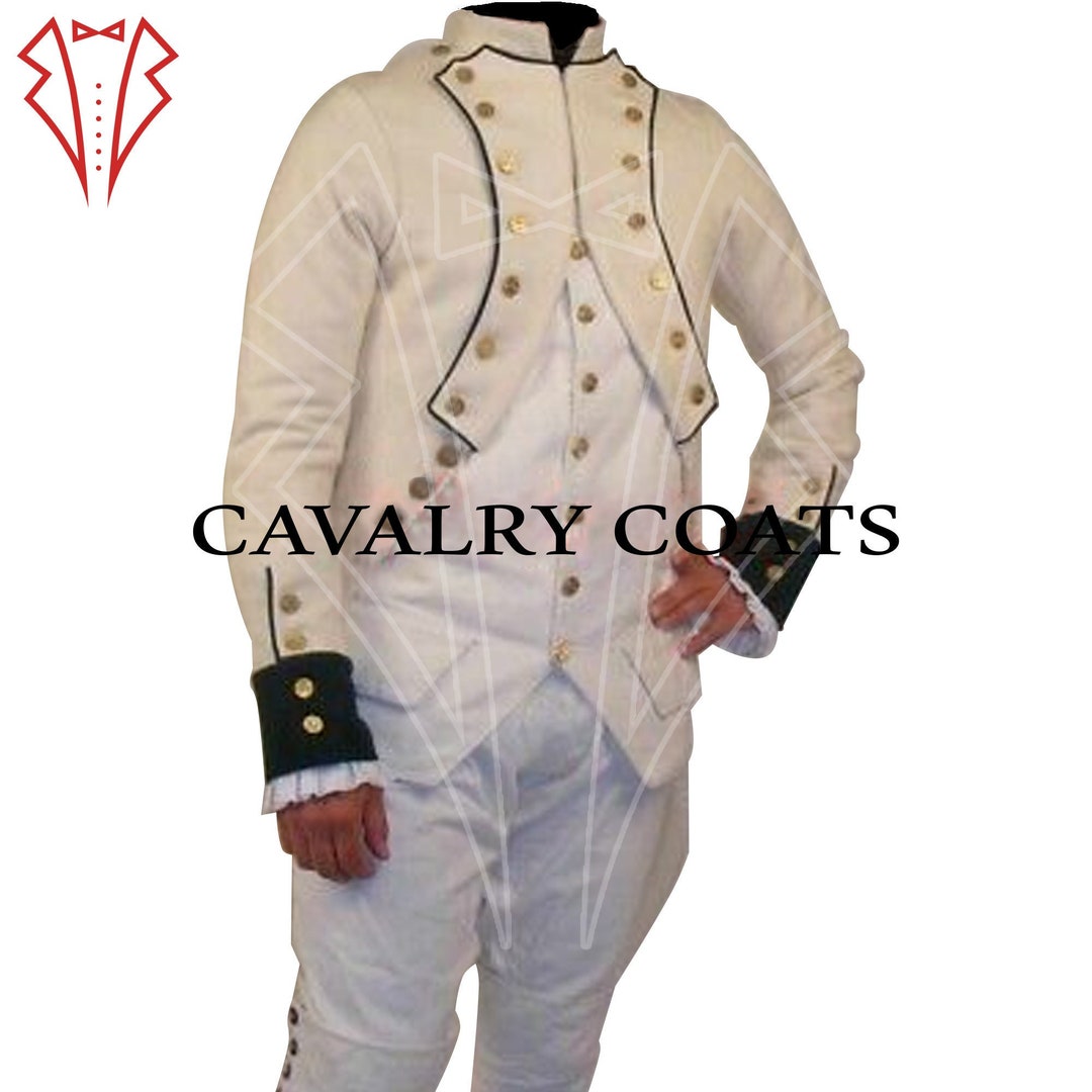 New off White Wool 85th Line Infantry Tailcoat, 1786th Captain Tailcoat ...