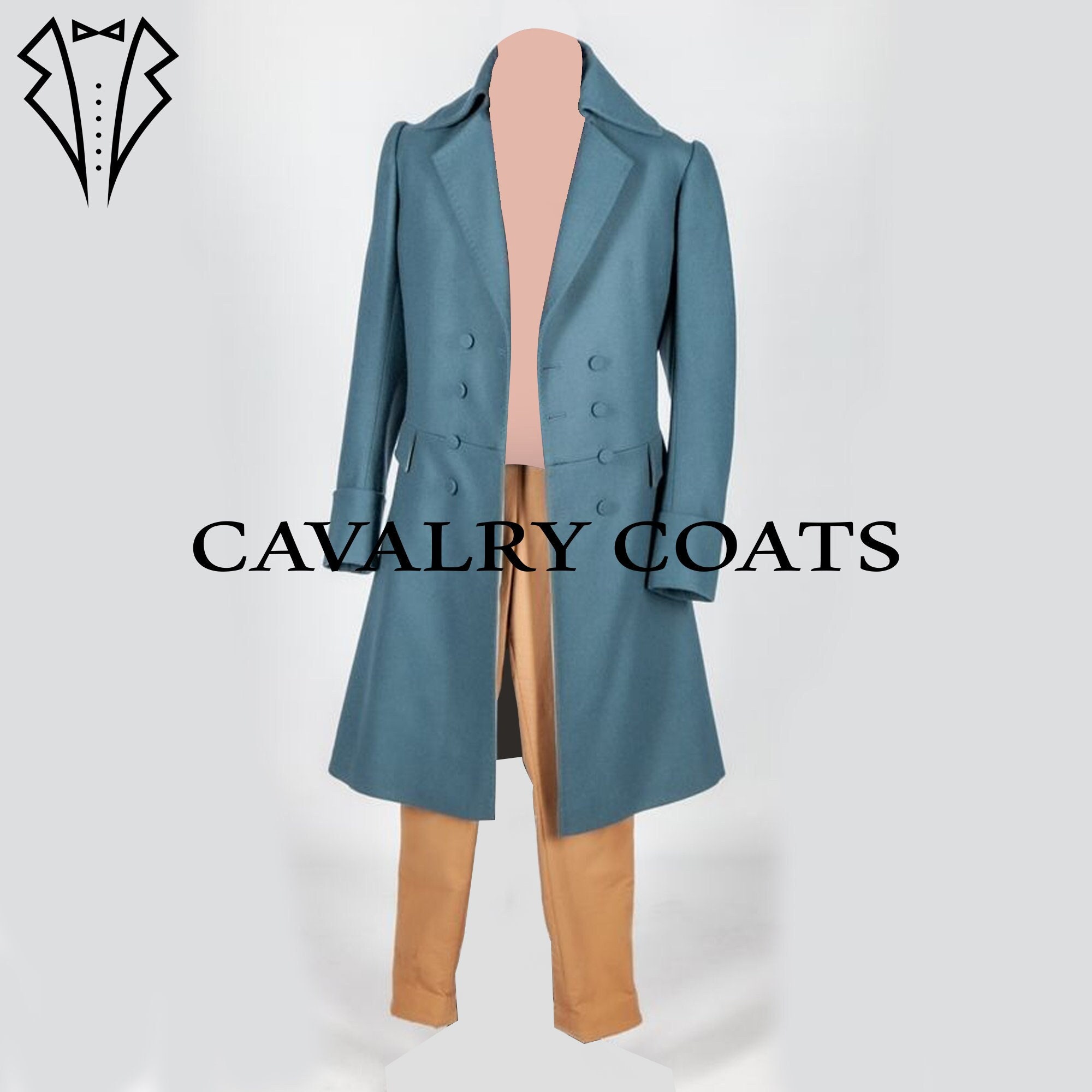 New Men Wool Colin Bridgerton Frock Coat, Military Style Victorian ...