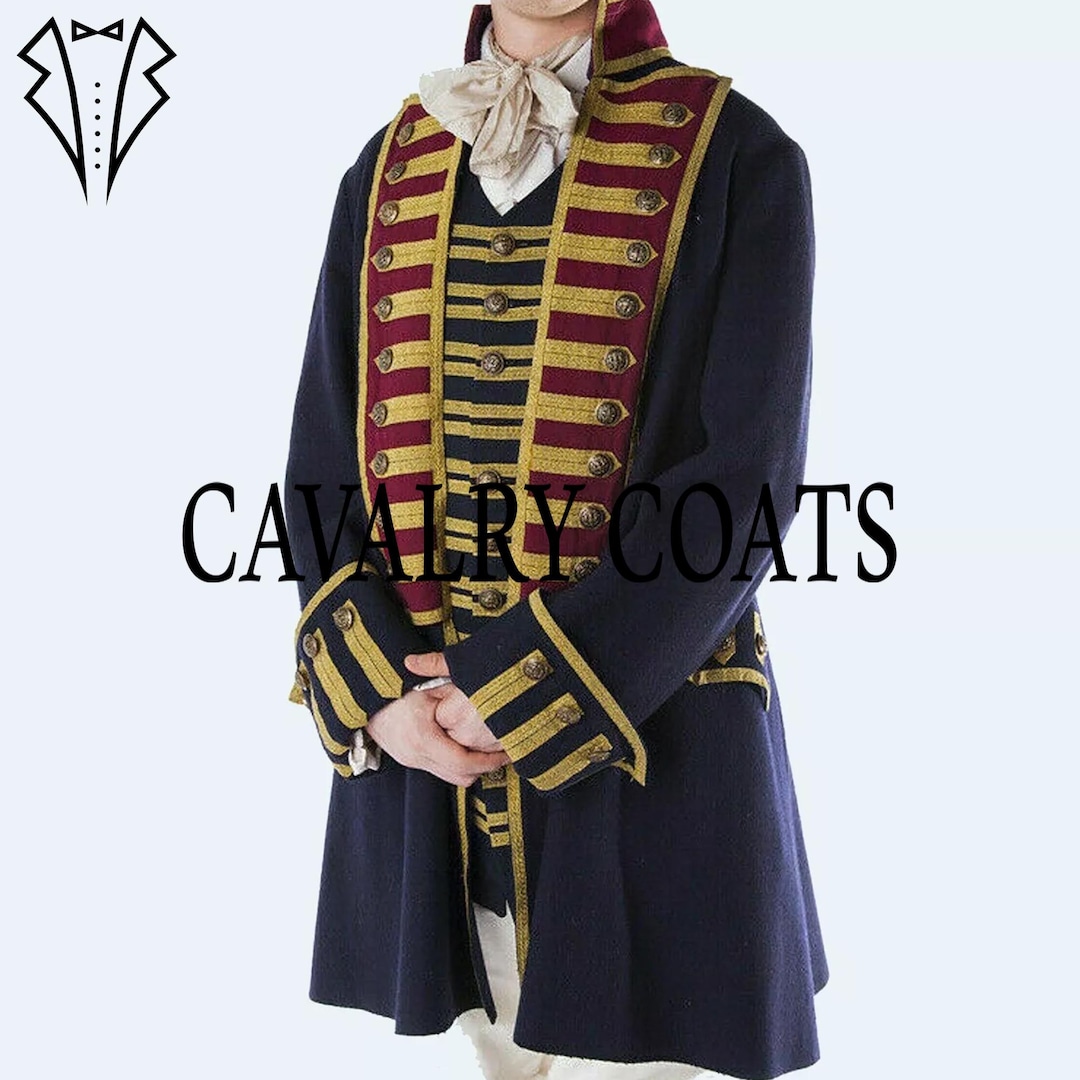 New Men Naval Officer Jacket, Historical Frock Coat, British Naval Coat ...
