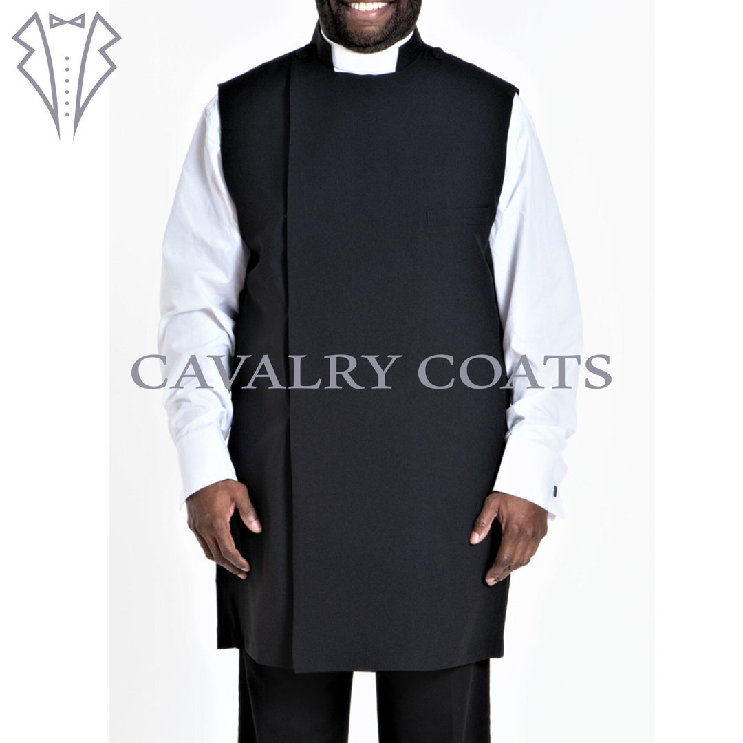Men's Black Cotton Clergy Apron - Pastor Vest - Church Attire - Etsy