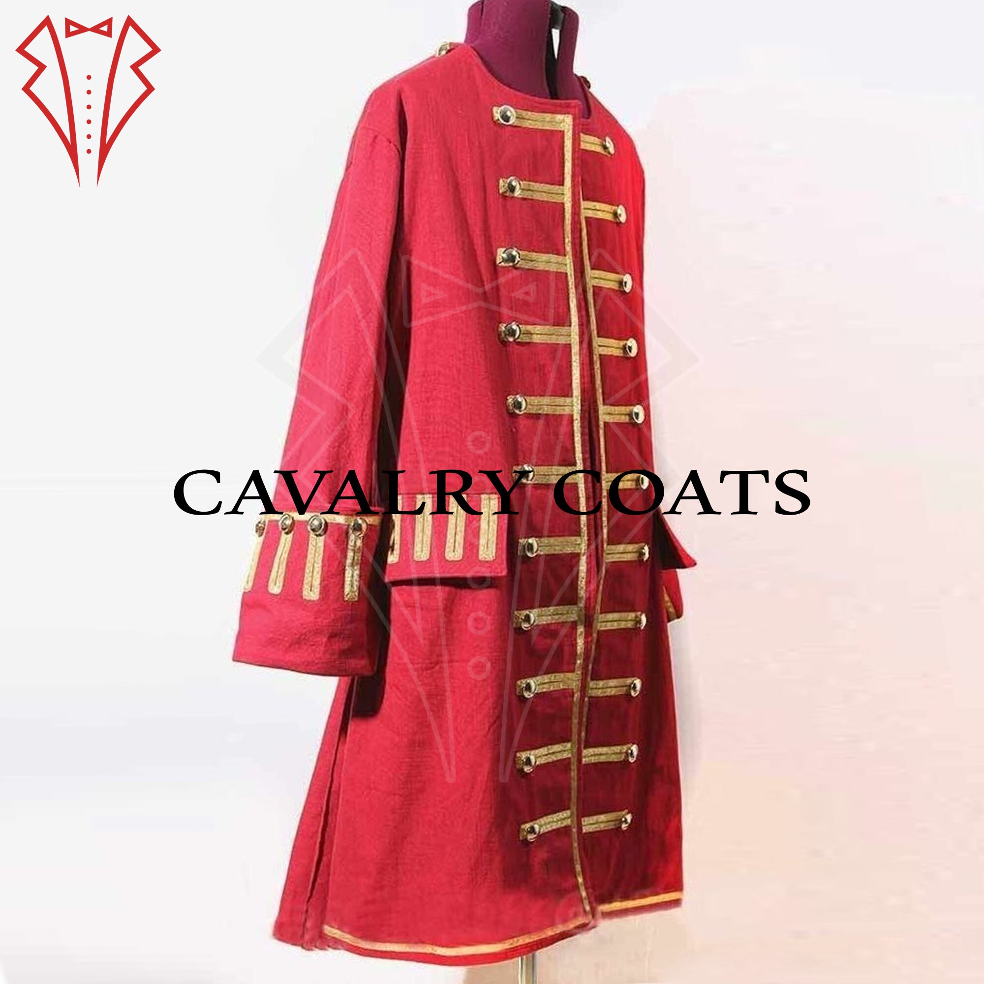 Red Wool Pirate Frock Coat - Captain Morgan Style - Etsy