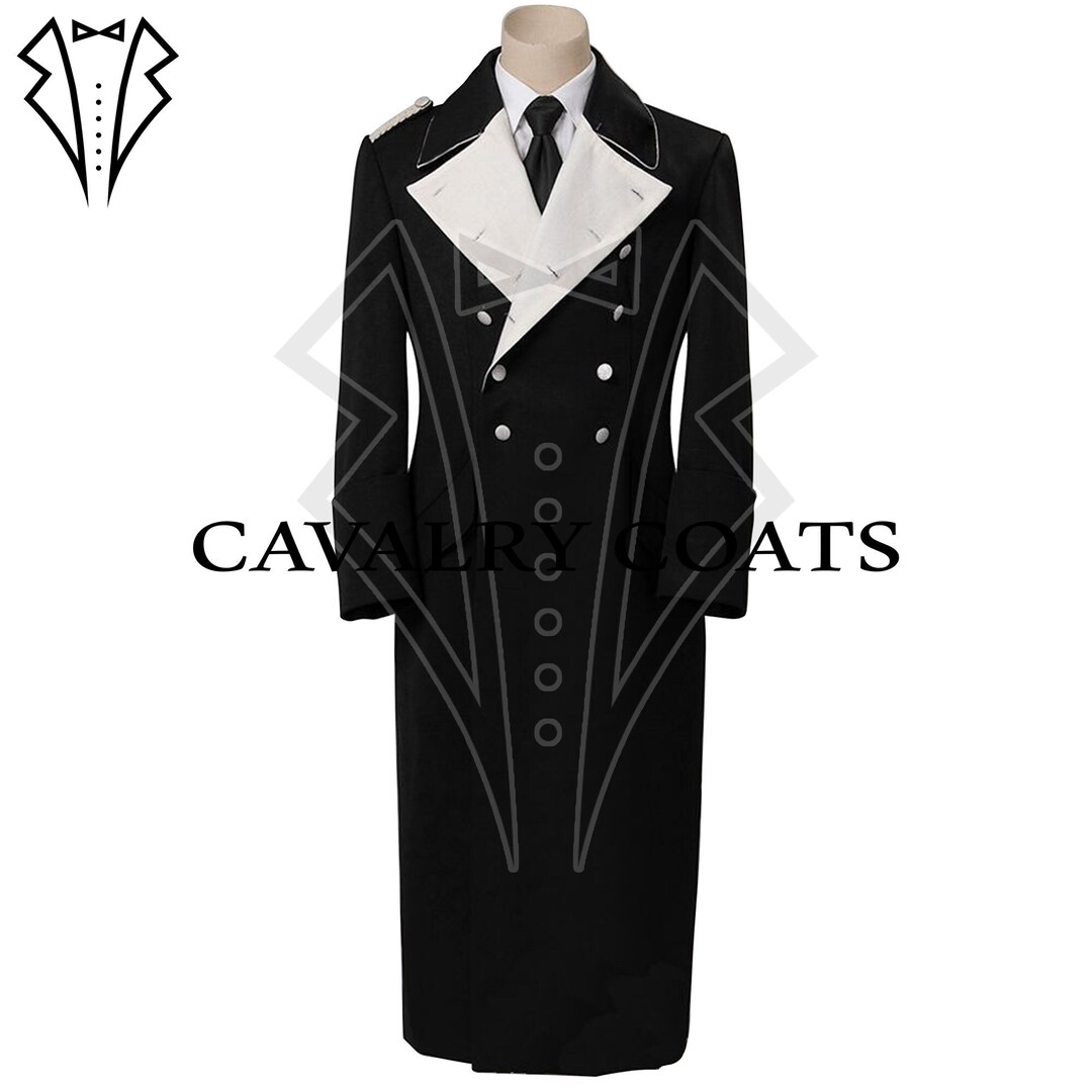 New Men Black Wool General Officer Frock Coat, 18th Century Military ...