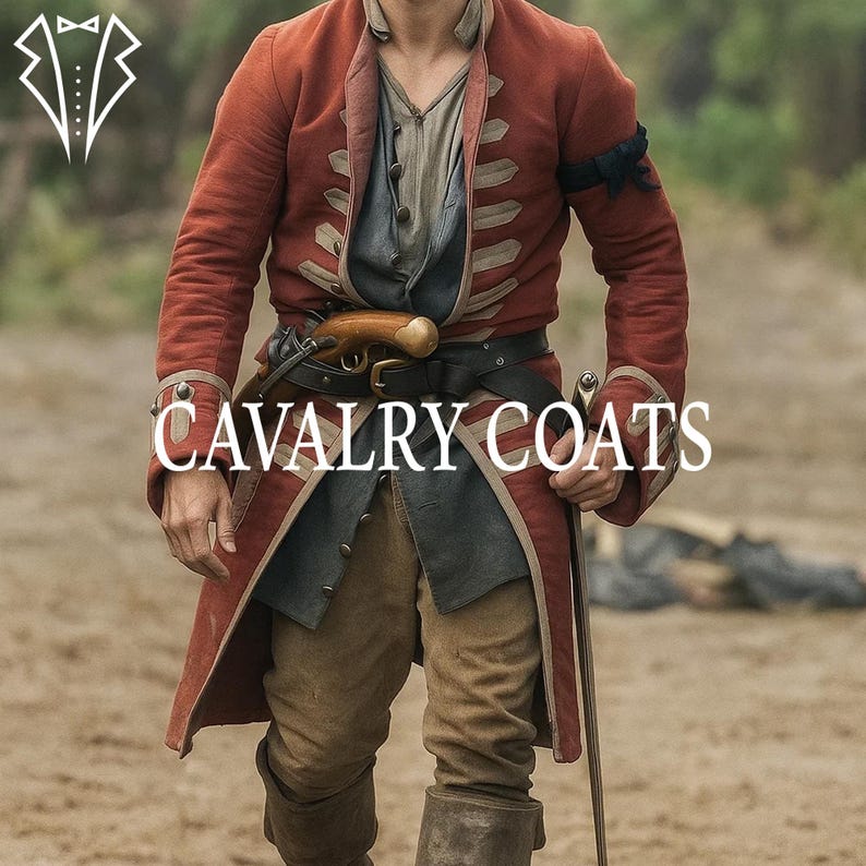 Red Wool Pirate Frock Coat: Caribbean Cosplay Outfit - Etsy
