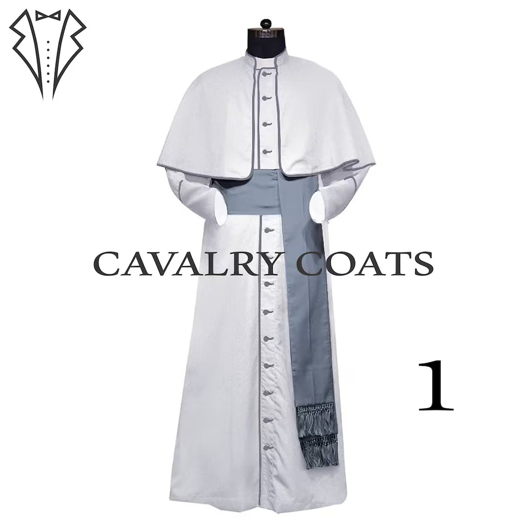 New Custom Made Men's Cotton Clergy Robe, Single Breasted Long Priest ...