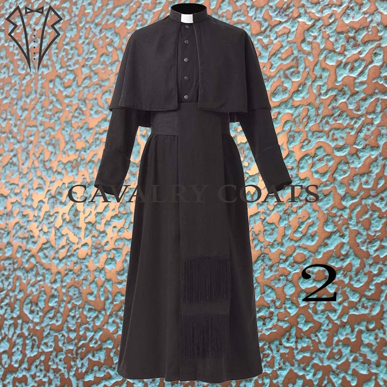 New Custom Made Men's Cotton Clergy Robe, Single Breasted Long Priest ...