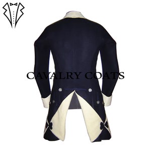 New Navy Blue Men Lancer Officer Tailcoat, Historical Wool Tailcoat ...