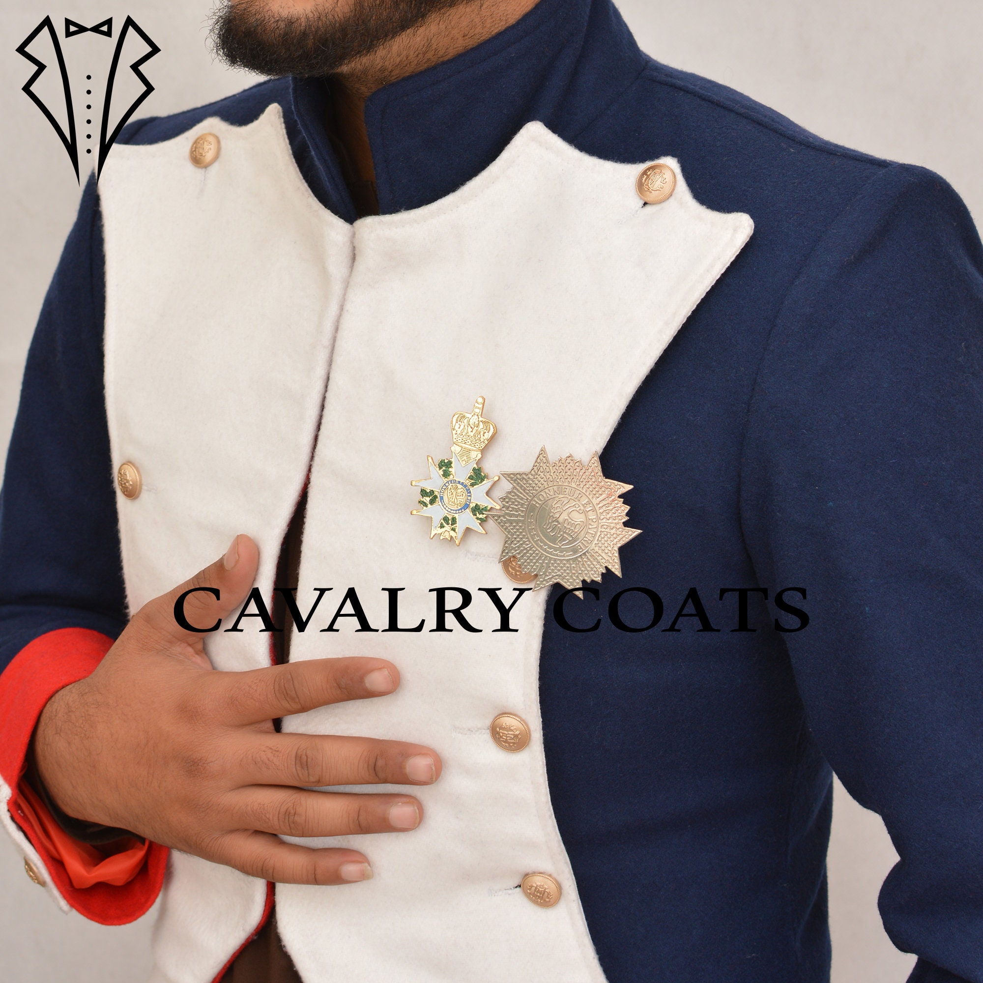 New Men Navy Blue Military Tailcoat, Napoleonic Uniform, Napoleonic ...