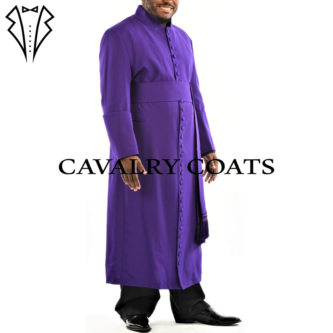 Men's Purple Cotton Roman Cassock & Cincture Set - Clergy Robe - Etsy