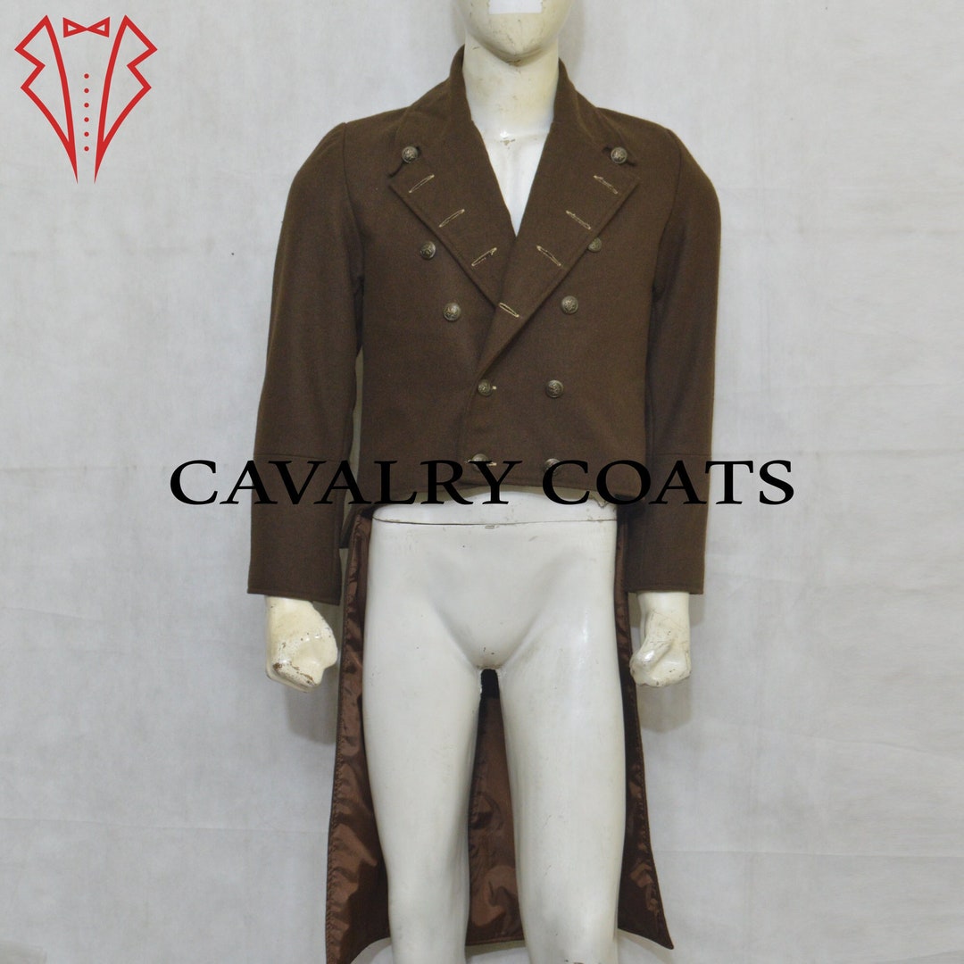 New Men Brown Wool Regency Tailcoat, 18th Military Tailcoat, Men's 18th Century Tailcoat, Jane ...