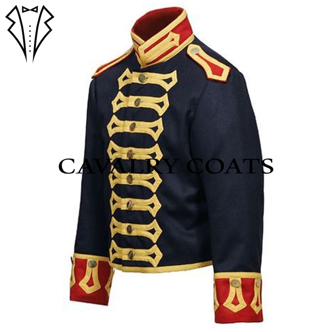 New Men Black Wool Napoleonic Uniforms, Artillery 95th Rifles Jacket ...