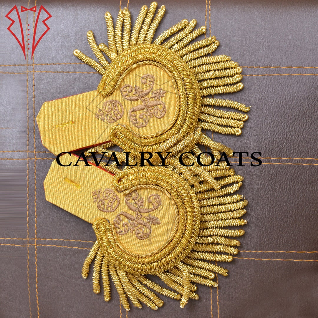New Handmade Gold Antique Shoulder Military Epaulettes, Napoleon ...
