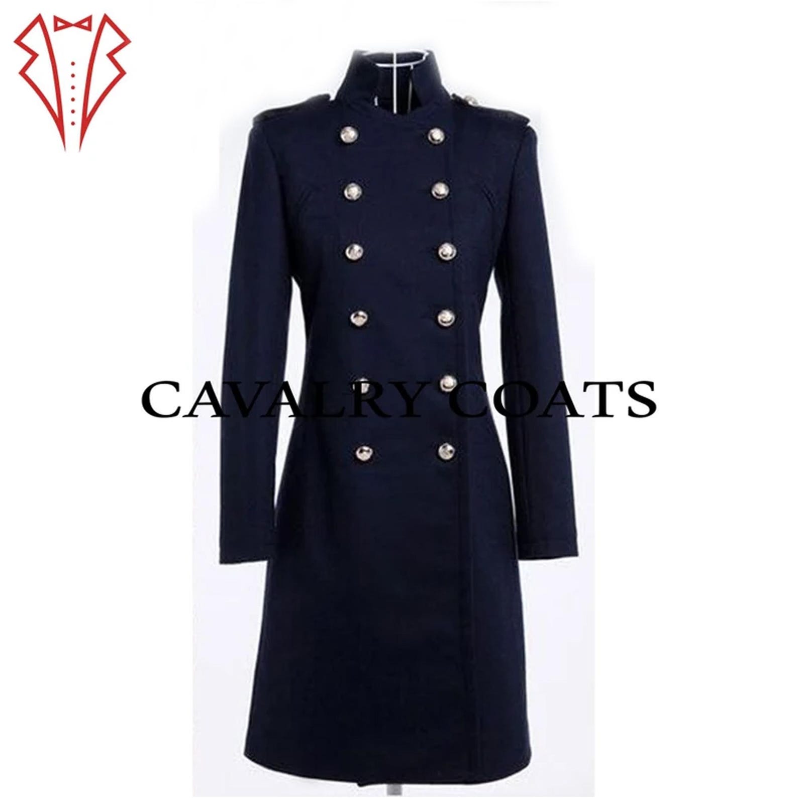 New Navy Blue Wool Women's Dress Uniform, Military Style Jacket, Military Frock Coat, Women ...