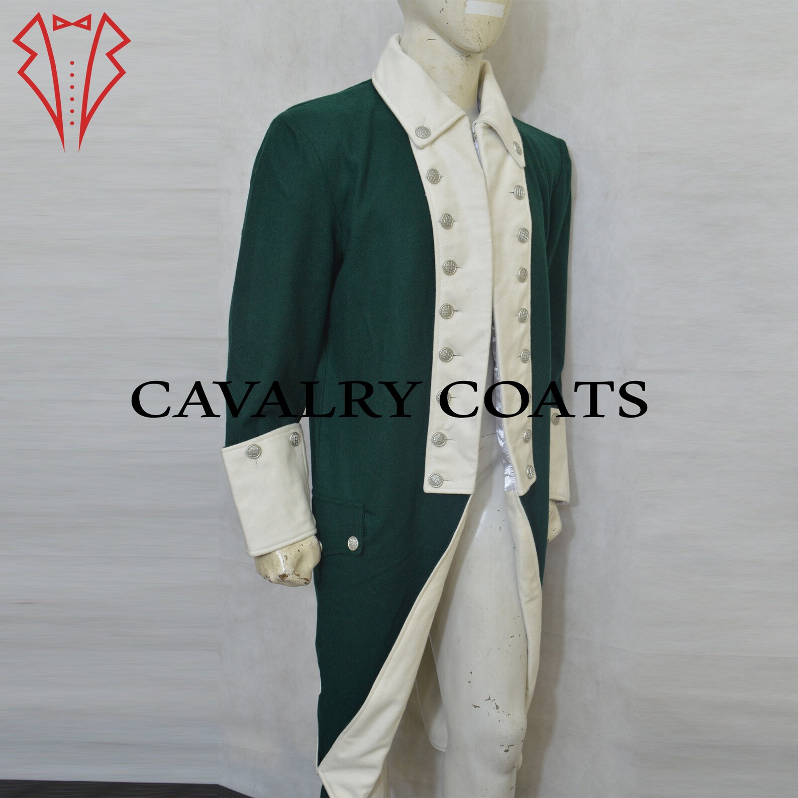 Green Wool Revolutionary War Jacket, American Marine Coat, Regimental ...