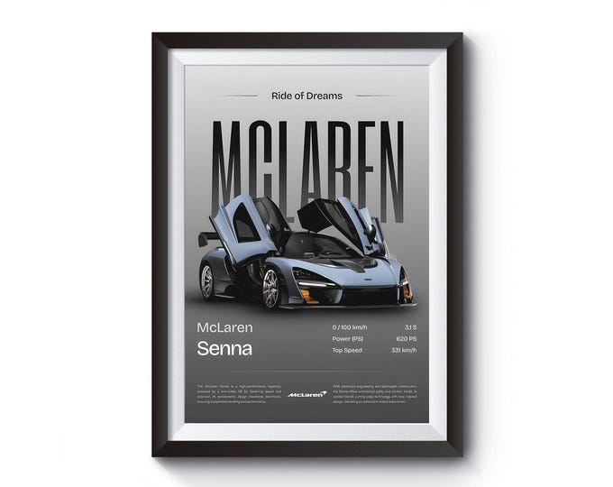 Mclaren Senna Hypercar Poster | Supercar Wall Art (digital Download) - Etsy