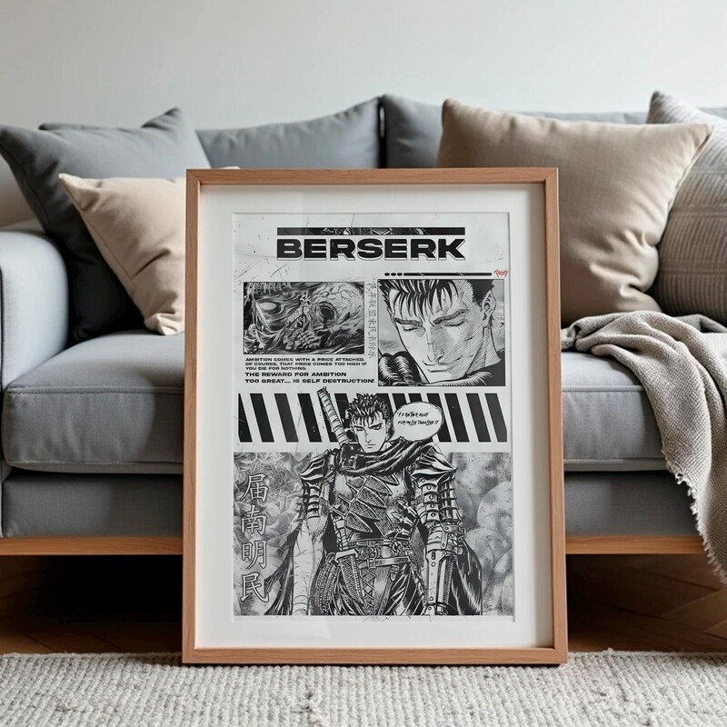 Berserk Manga Panel Guts - Etsy