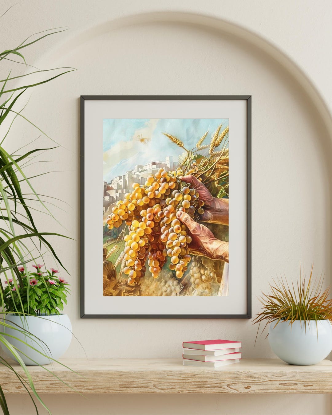 Christian Wall Art ,promised Land Grapes & Wheat Print ,bible Verse ...