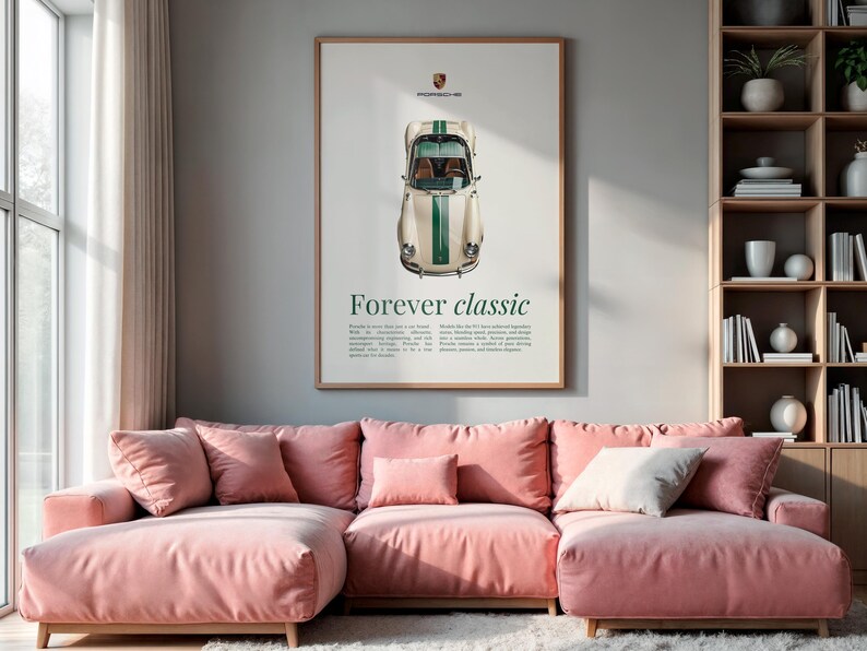 Classic Porsche 911 Poster • Vintage Car Wall Art • Retro Sports Car ...