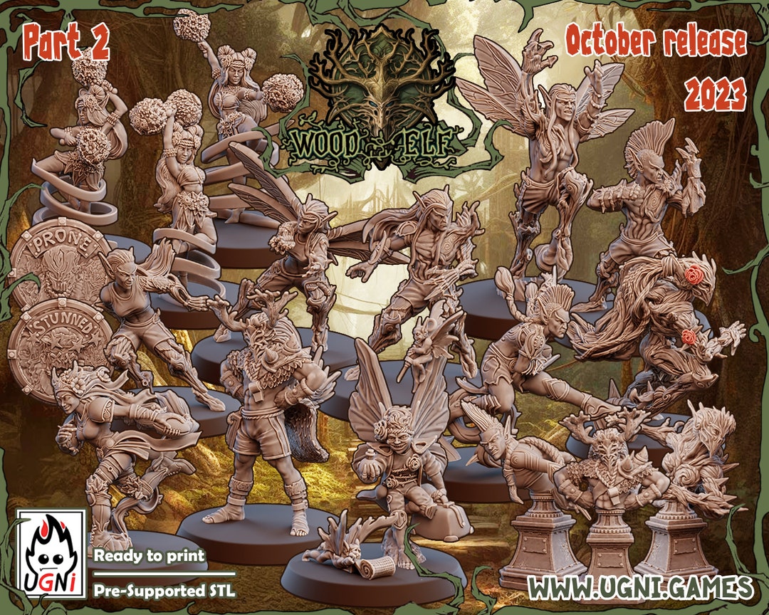 The WOOD ELF TEAM Team Part 2 October 2023 Ugni Miniatures Fantasy ...