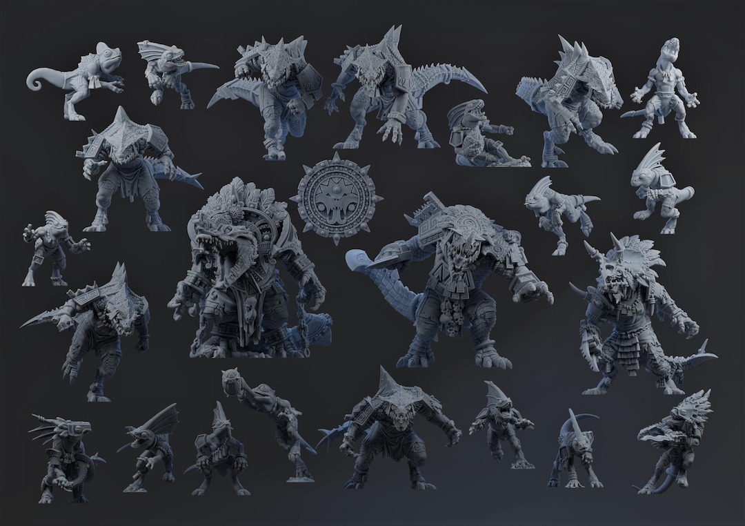 THE REPTILEFOLKS LIZARDMEN Team - Brutefun Miniatures - Fantasy ...