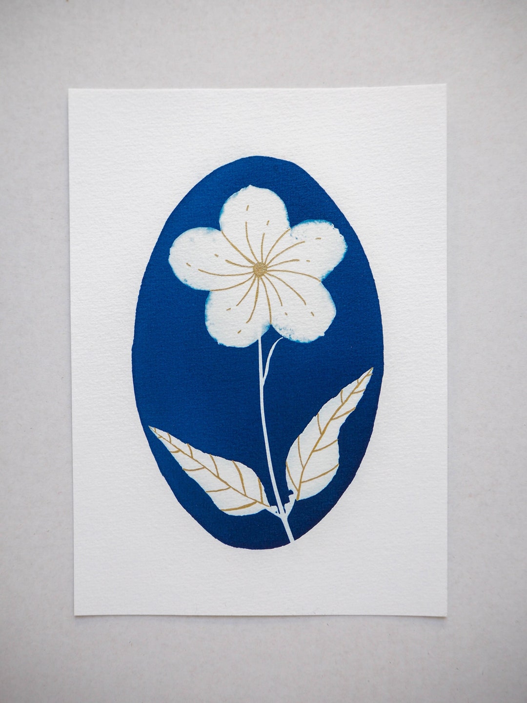 Original Cyanotype Golden Flower Format A5 - Etsy