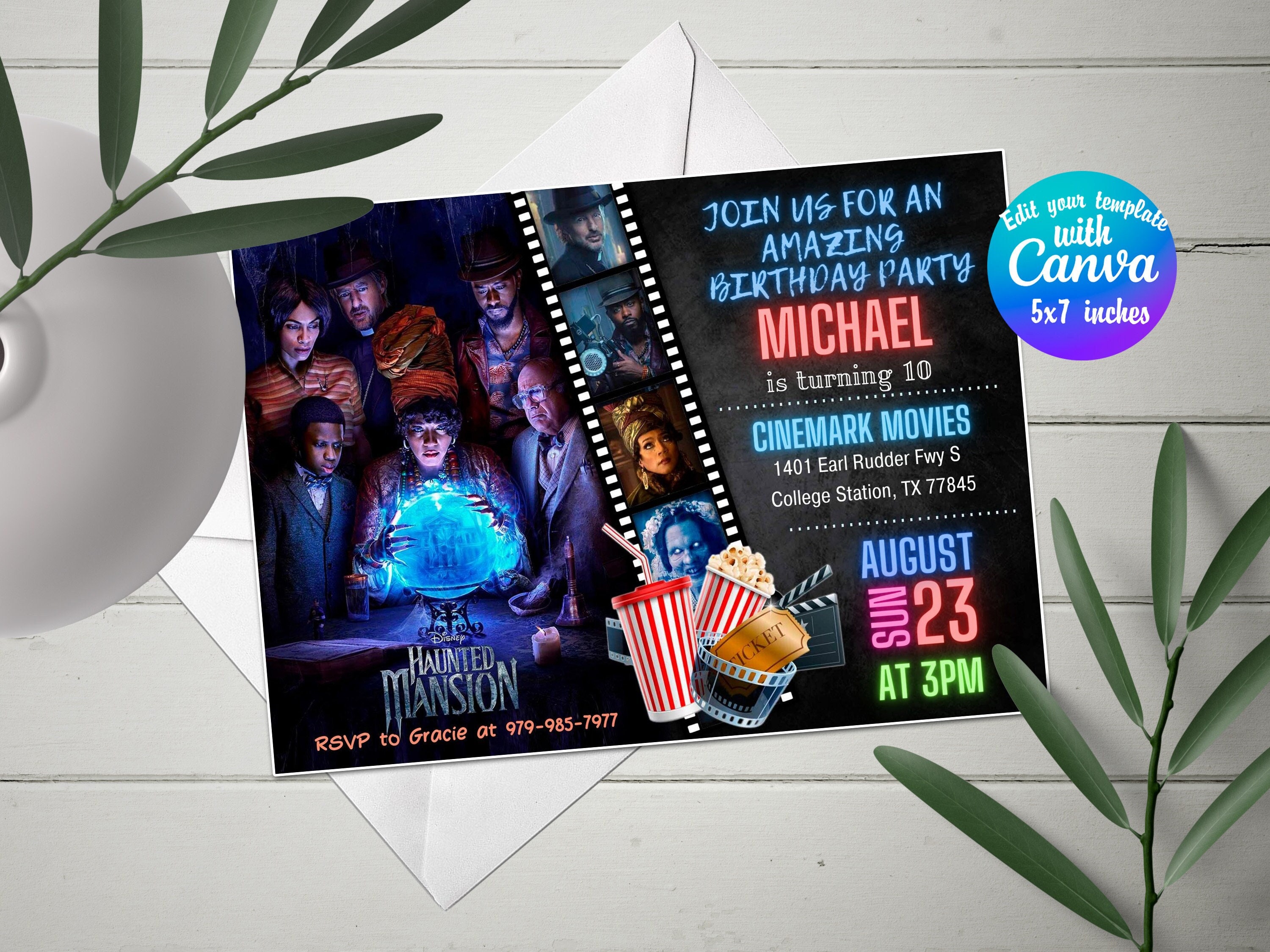 Haunted Mansion Birthday Invitation, Haunted Mansion Invitation ...