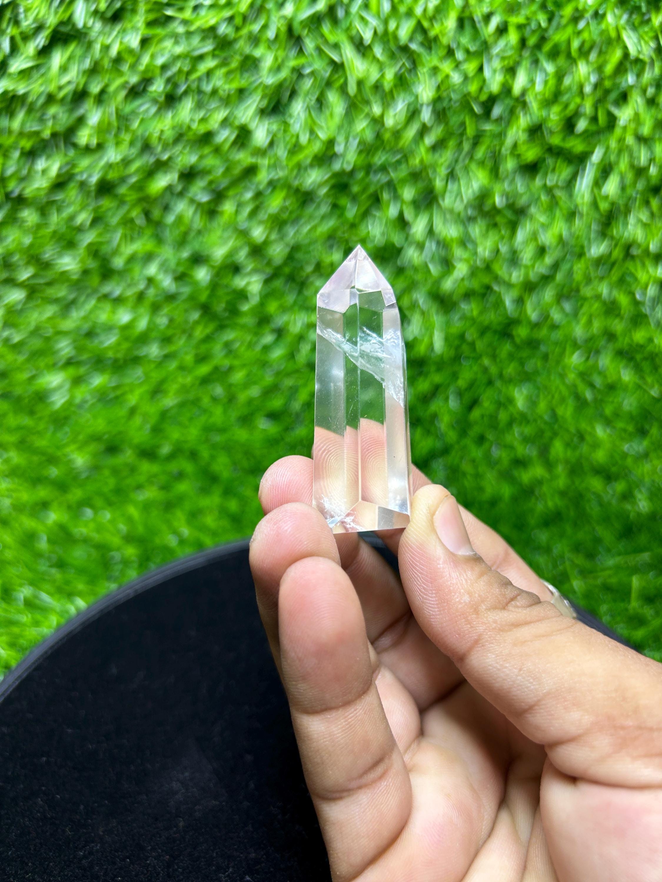 Clear Quartz 6 Faceted Smallest Crystal Pencil Wand-faceted Cut Wand ...