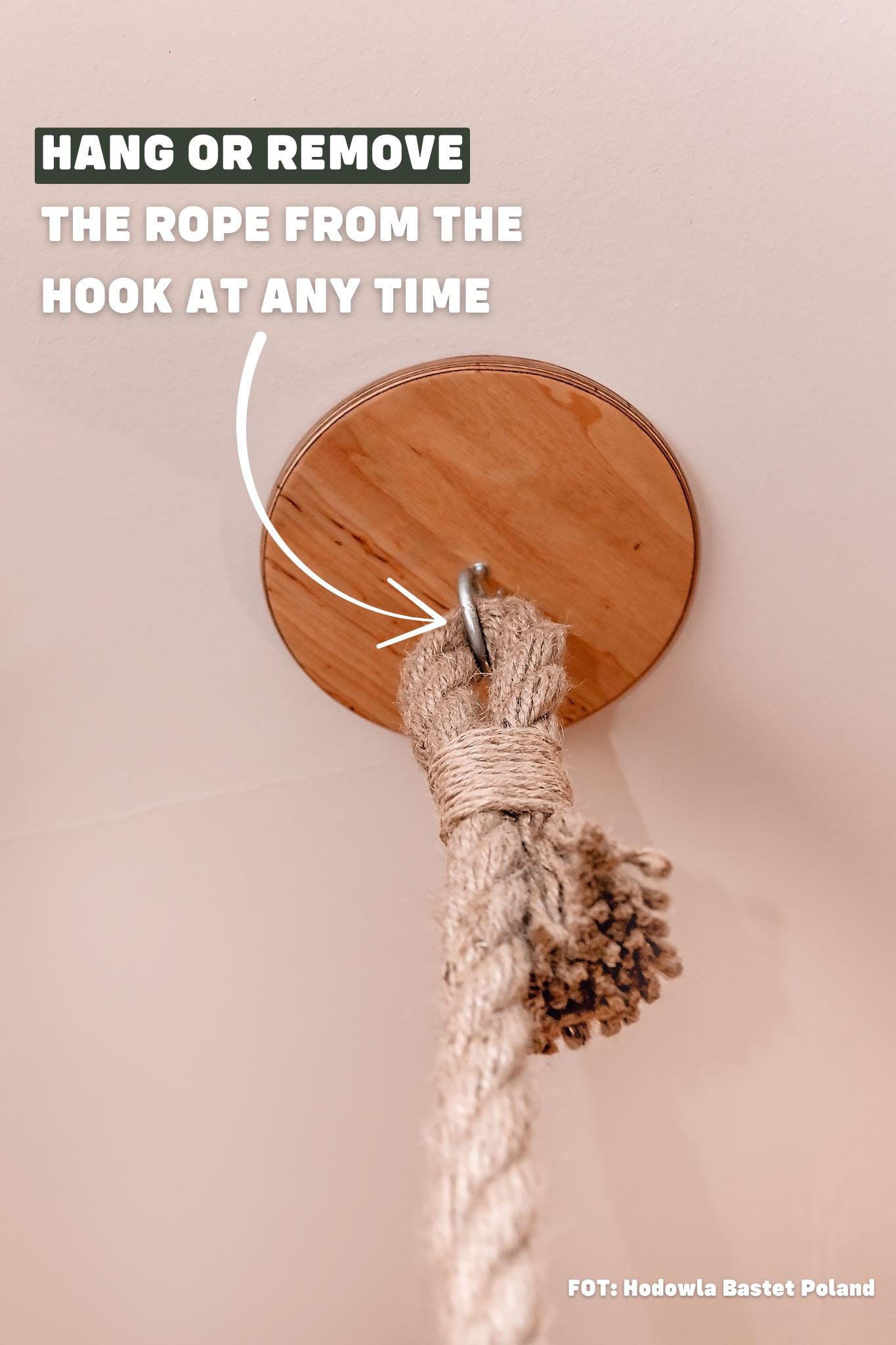 Jute Rope for Cat, Ceiling-mounted Climbing Jute Rope Scratcher Toy for ...