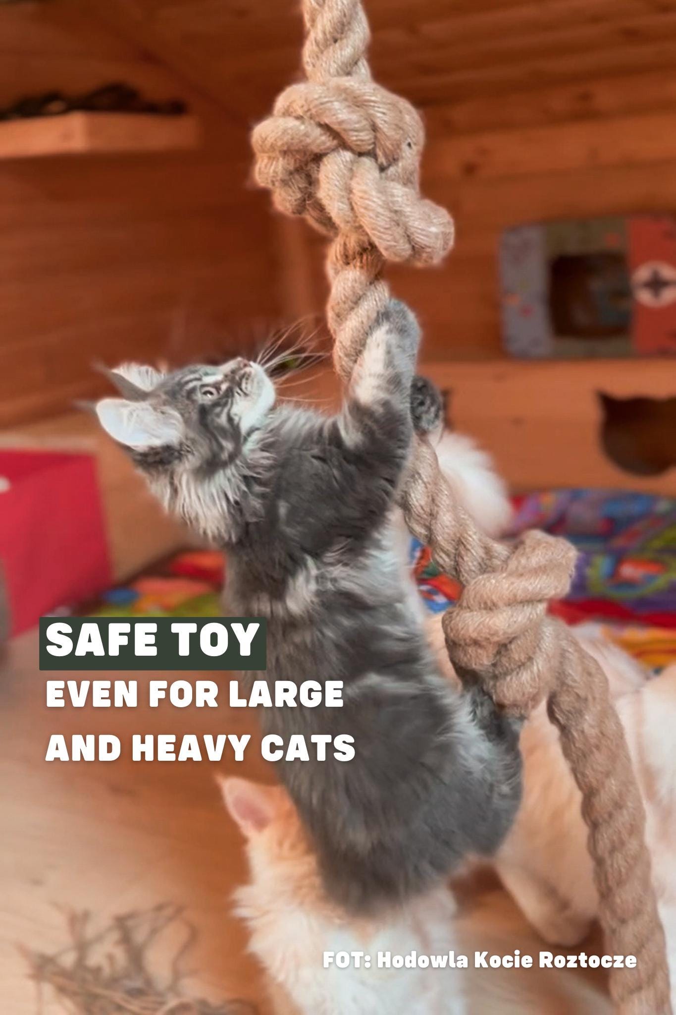 Jute Rope for Cats to Climb – WITHOUT MOUNTING, Jute Scratcher Cat Toy ...