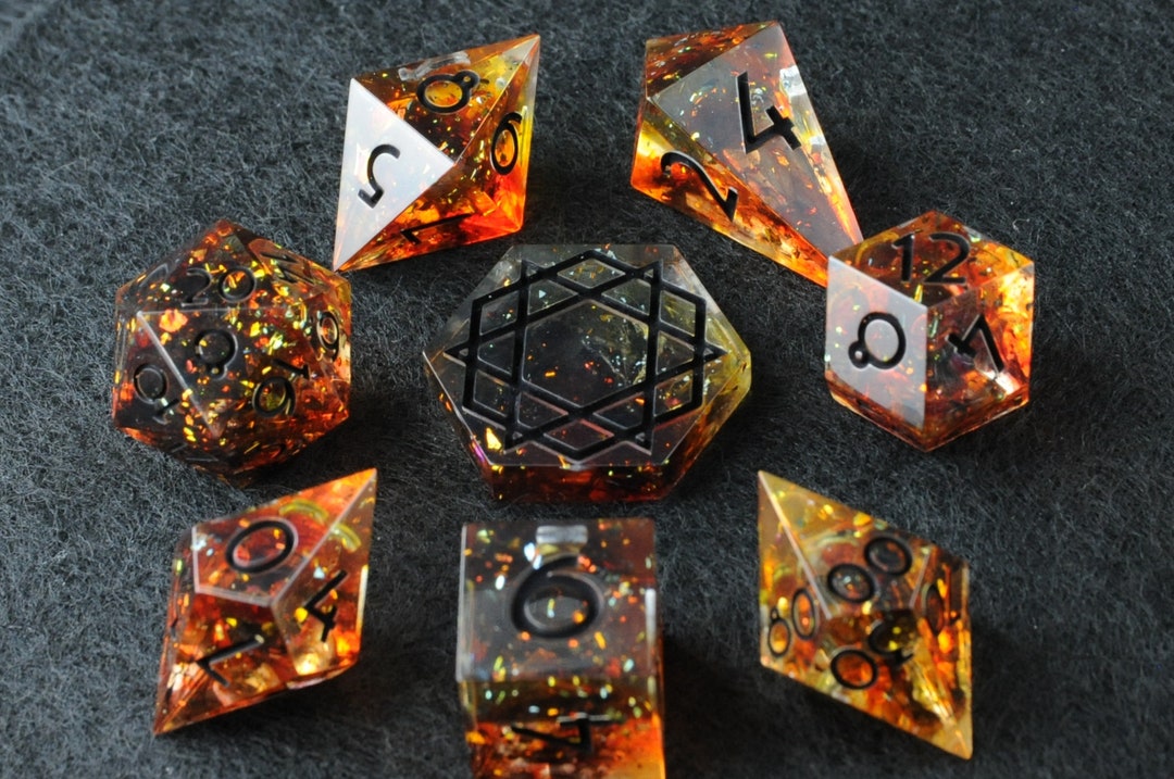 Burning Hands 8 Piece Dice Set - Etsy