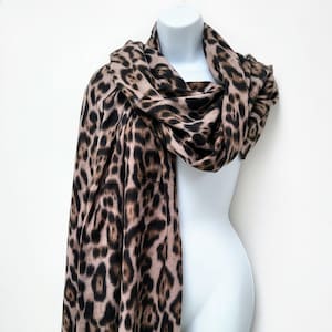 Leopard Animal Print Scarf/wrap Large Luxurious Soft Wool Mix Blend - Etsy