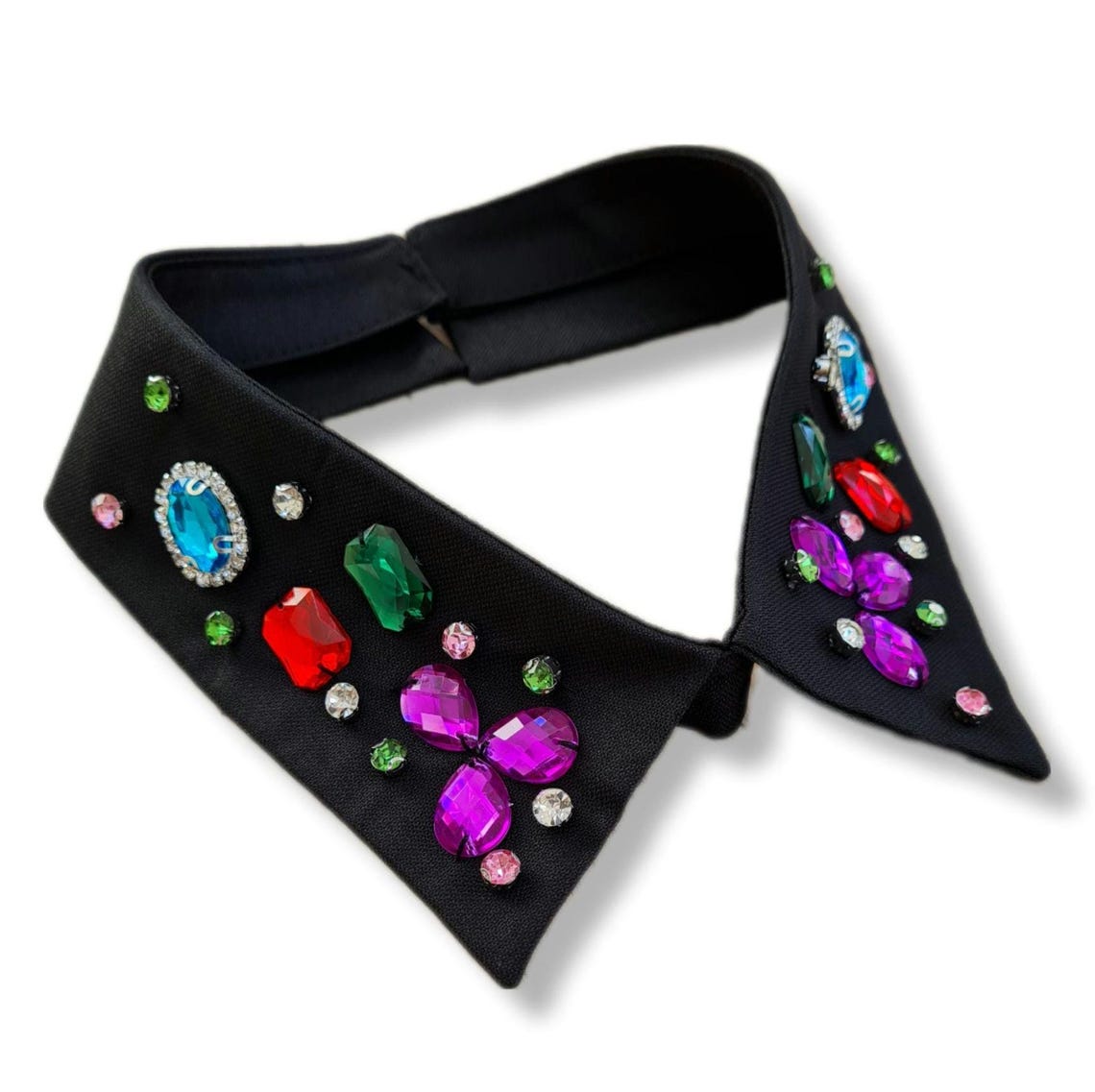 Black and Purple Detachable False Collar/crystal/glamorous/handmade - Etsy