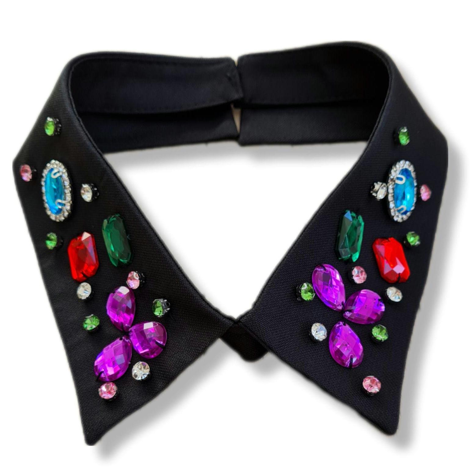 Black and Purple Detachable False Collar/crystal/glamorous/handmade - Etsy