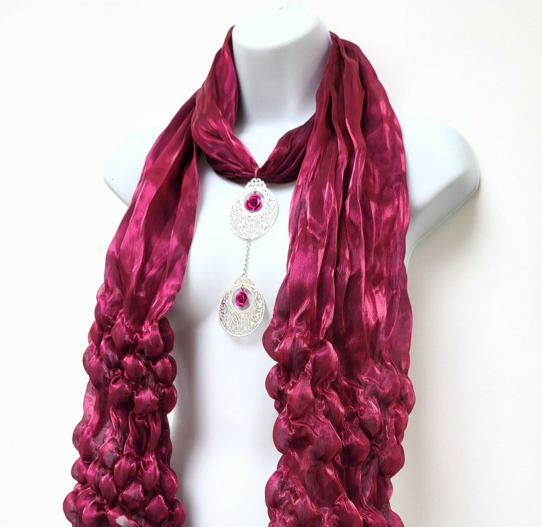 Georgian Regency Rose Ruffle Scarf With Ornate Droplet Detailing - Etsy