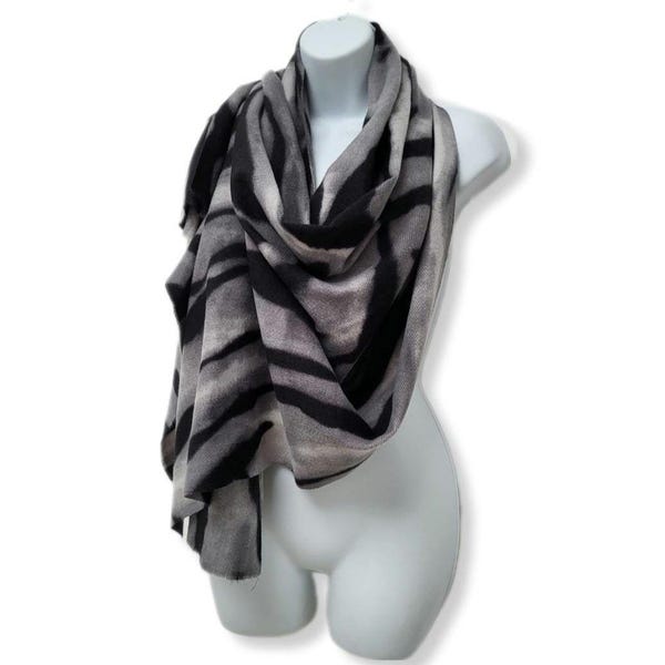 Black Grey Scarf - Etsy