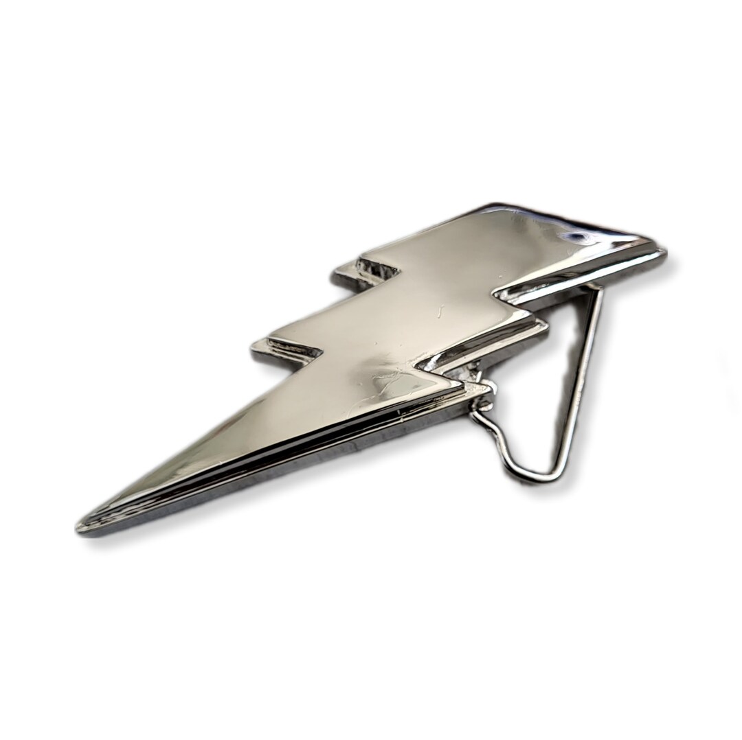 Chrome Lightning Bolt Flash Belt Buckle/vintage - Etsy
