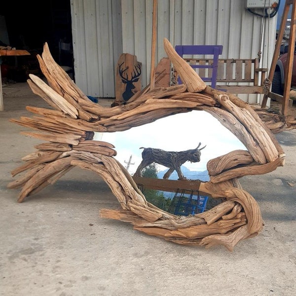 Driftwood Mirror - Etsy