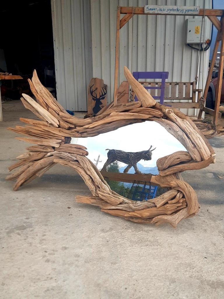 Driftwood Mirror - Floor Mirror - Rustic Wood Mirror - Design Wood ...
