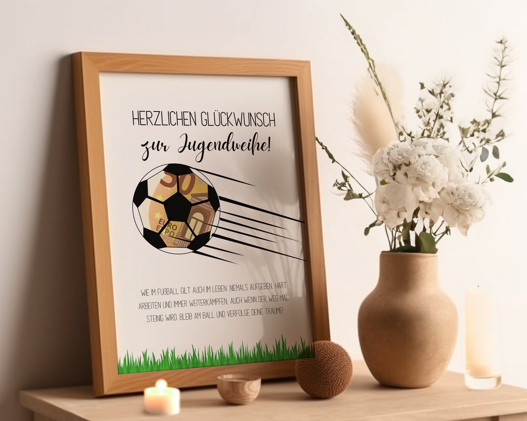 Money Gift for Boys' Confirmation in a Football Theme - Cool Templates ...