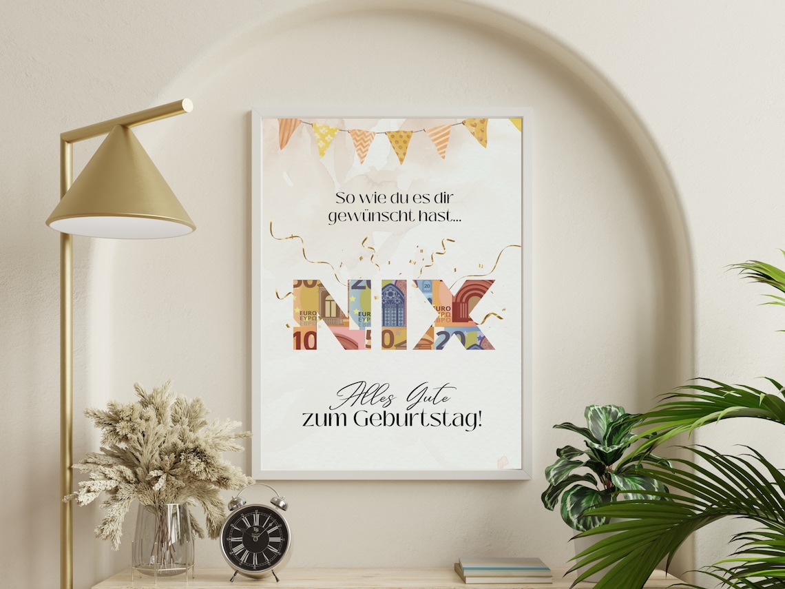 Geldgeschenk Geburtstag Nix Poster Nichts Geld Geschenk - Etsy.de