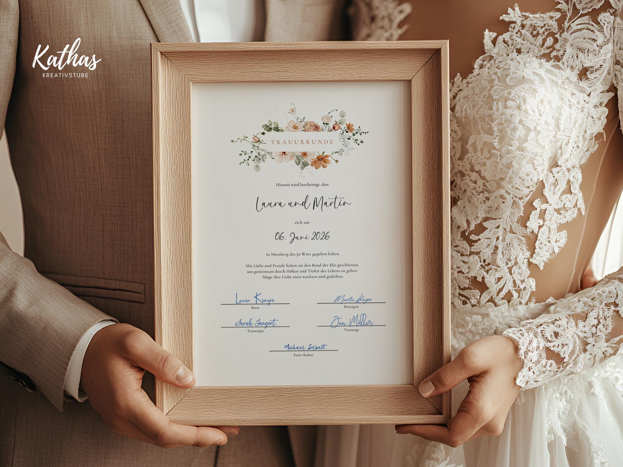 Elegant Marriage Certificate to Sign – Personalized Wedding Certificate ...