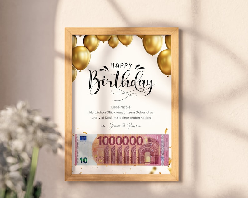 Money Gift your First Million Personalized PDF - Etsy UK