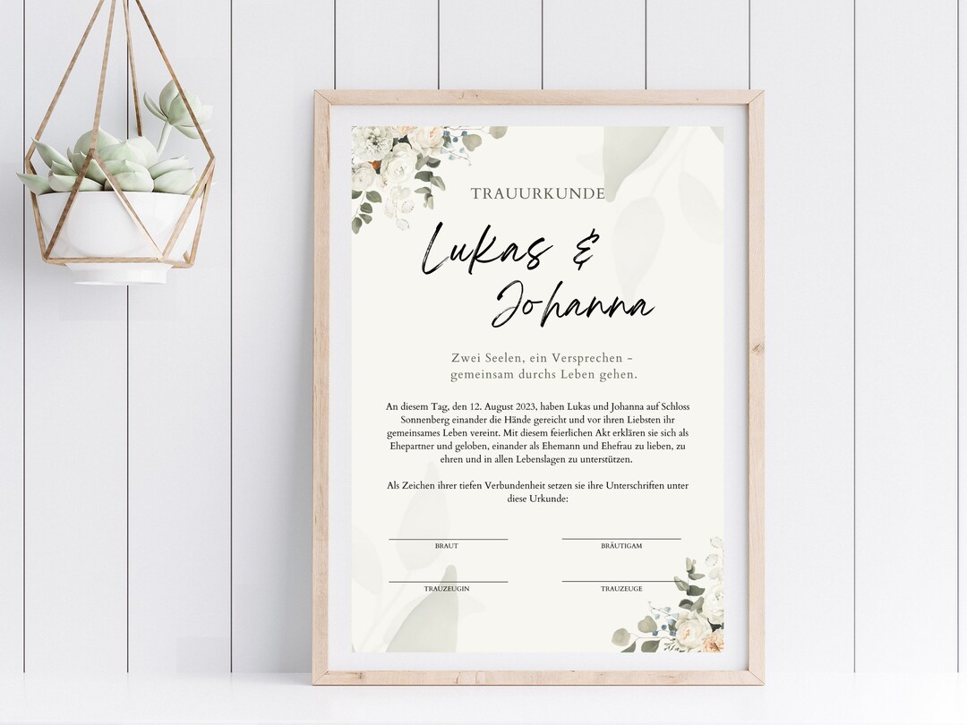 Personalized Wedding Certificate Template for Free Weddings - Etsy