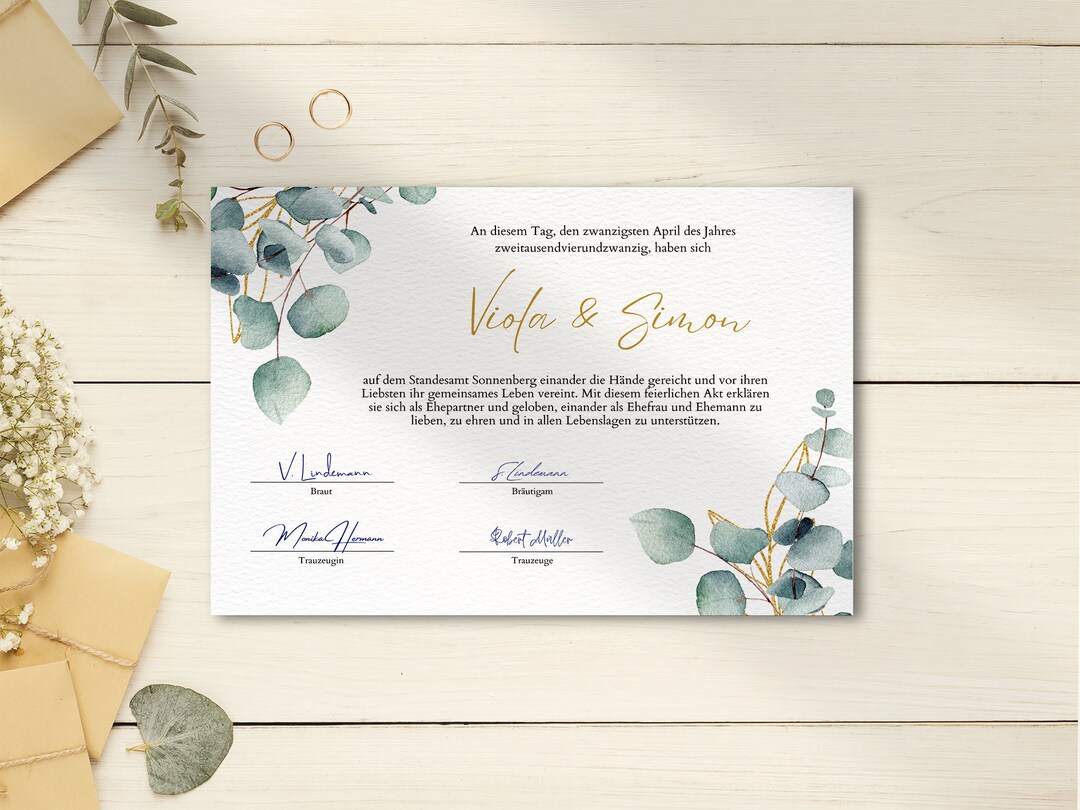 Personalized Marriage Certificate Template for Free Weddings and ...