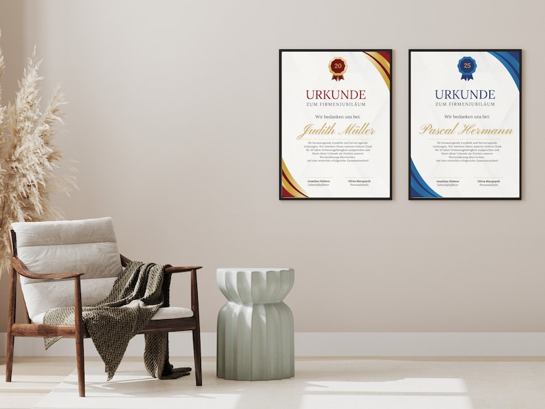 Personalisierte Urkunde zum Firmenjubiläum als Geschenk für - Etsy.de