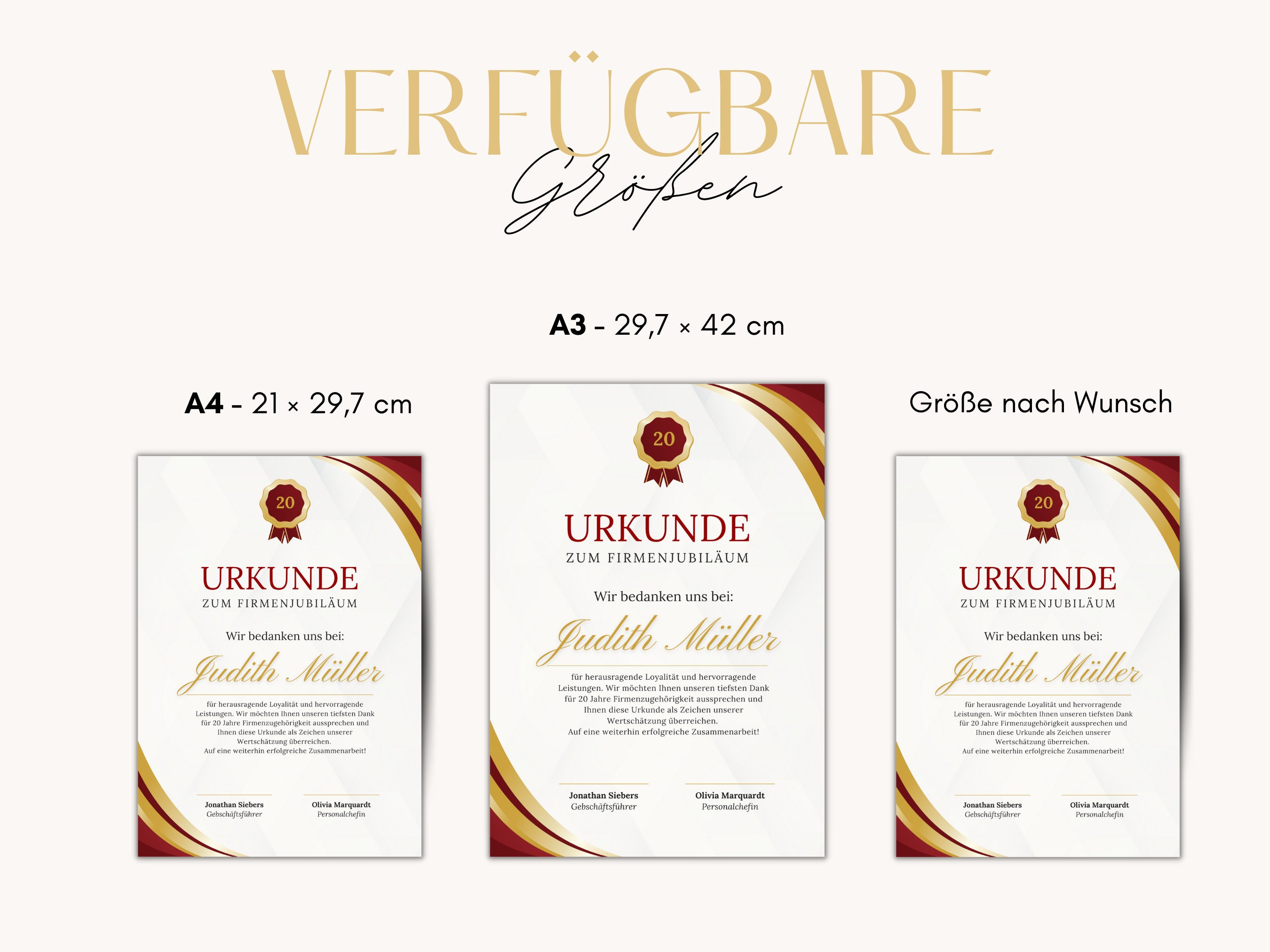Personalisierte Urkunde zum Firmenjubiläum als Geschenk für - Etsy.de