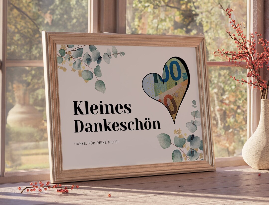 Geldgeschenk Danke Kleines Dankeschön Sofort Download Zum Ausdrucken