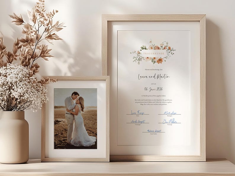 Elegant Marriage Certificate to Sign – Personalized Wedding Certificate ...